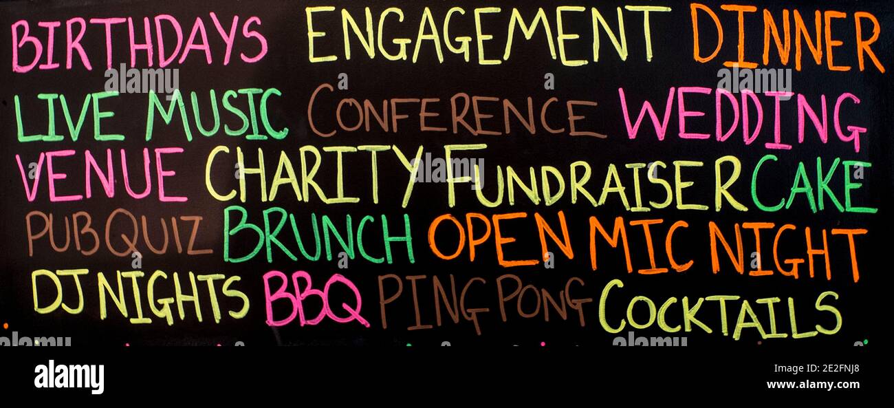 Bar pub sign showing entertainment and keywords advertising what is ...