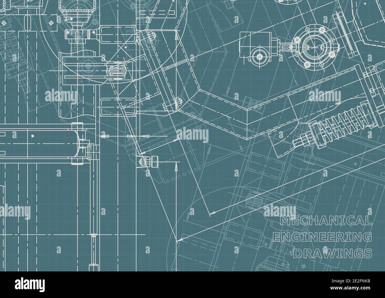 Vector engineering illustration. Instrument-making drawings. Mechanical ...