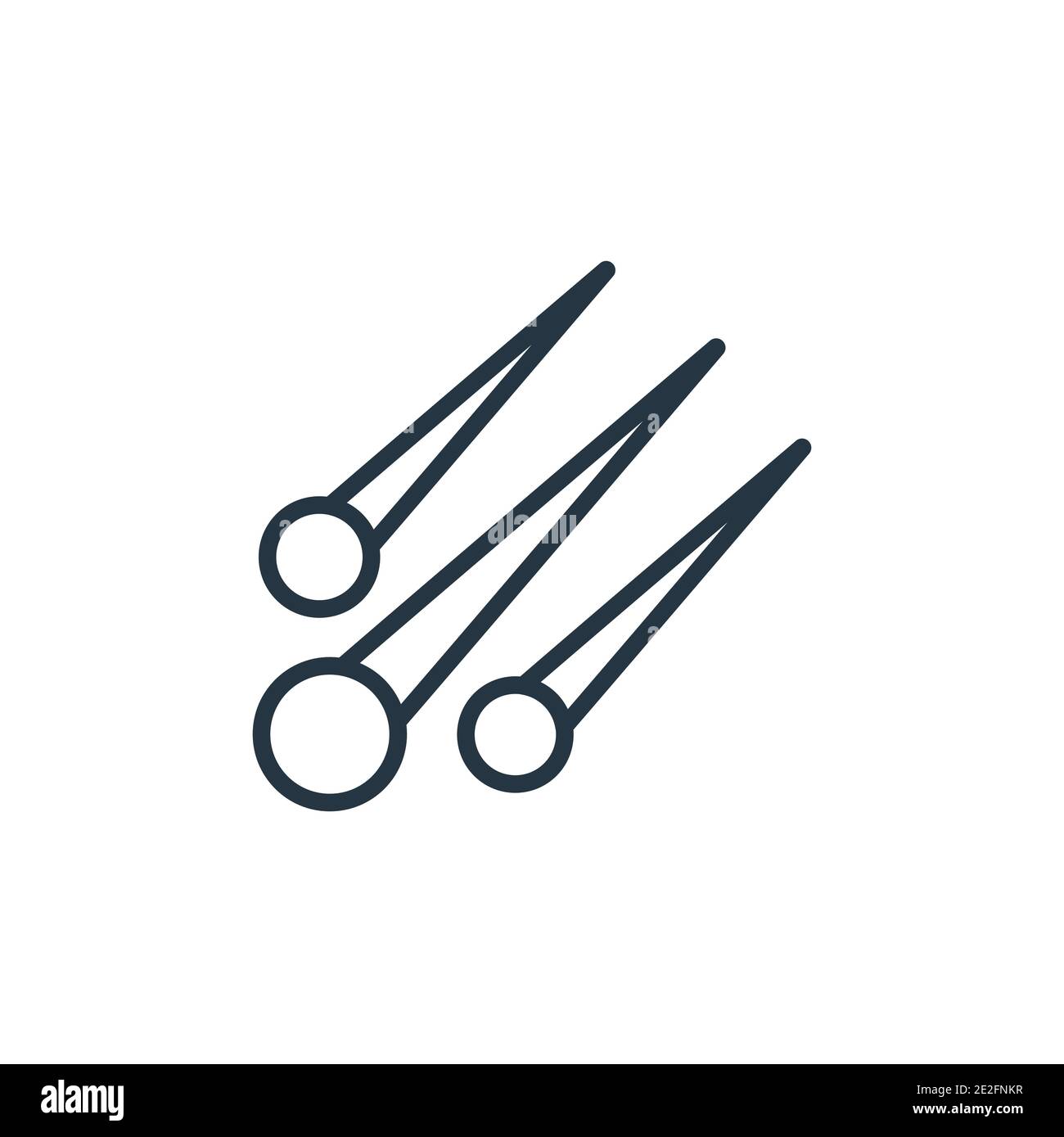 Meteor shower outline vector icon. Thin line black meteor shower icon ...