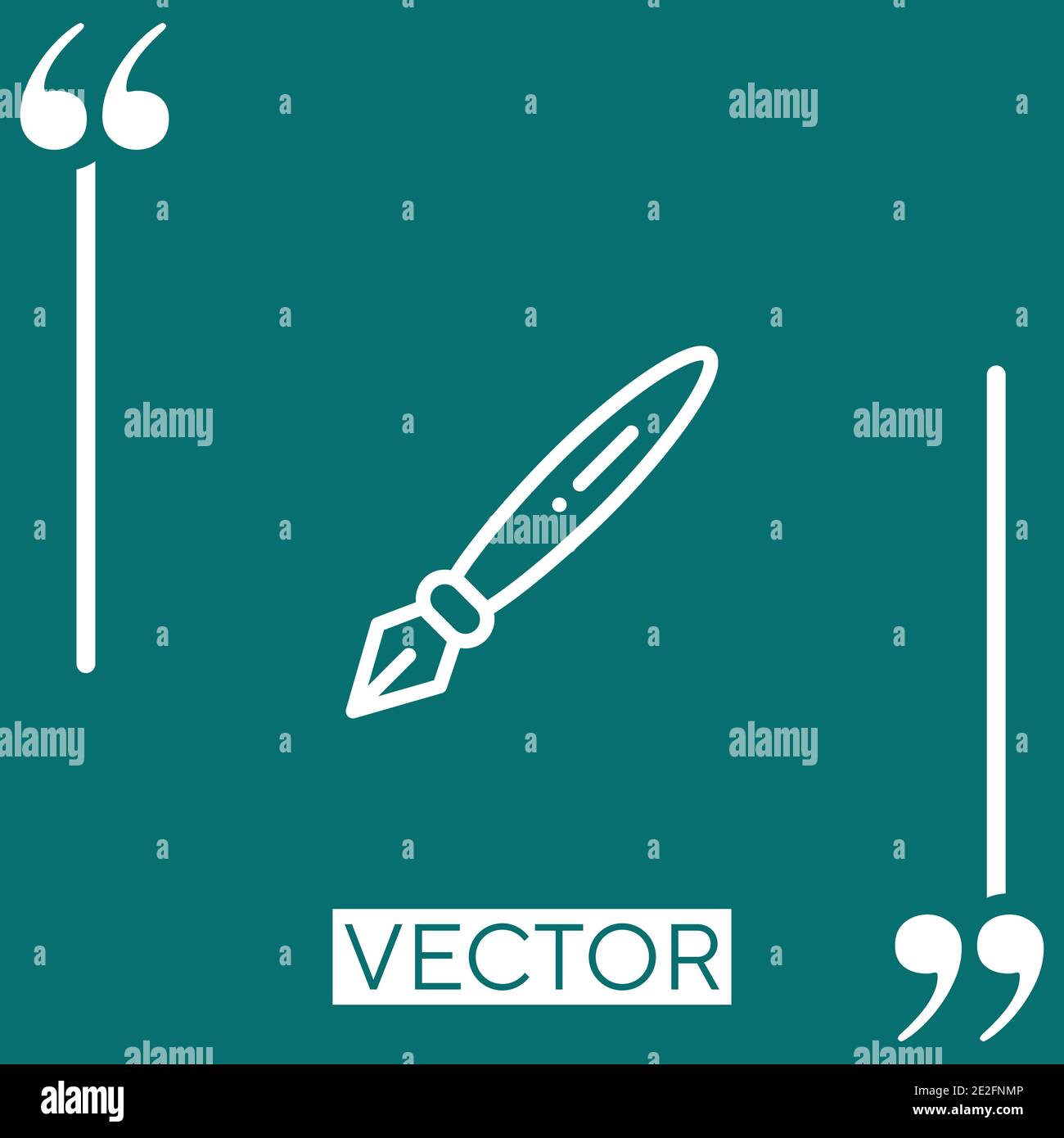 fountain pen vector icon Linear icon. Editable stroke line Stock Vector ...