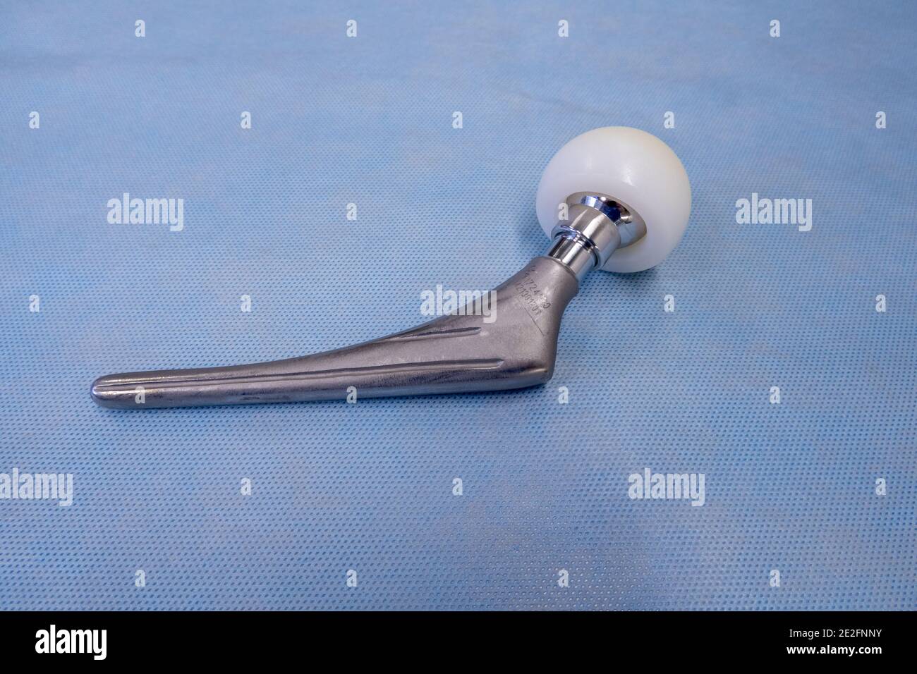 explanted surgical hip prosthesis lies on an operating table Stock ...