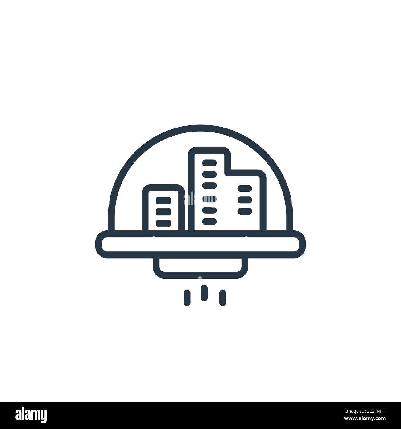 Space colony outline vector icon. Thin line black space colony icon ...