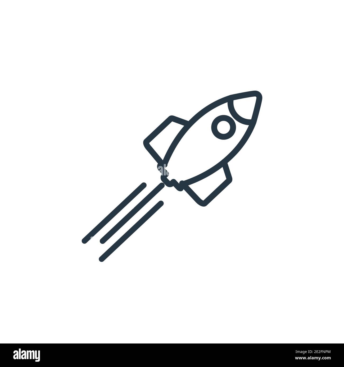 Rocket flying outline vector icon. Thin line black rocket flying icon ...