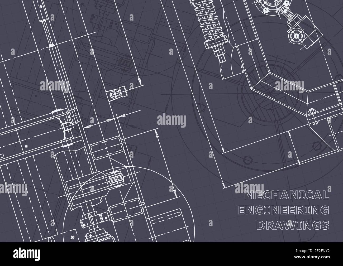 Blueprint. Vector engineering drawings. Mechanical instrument making ...
