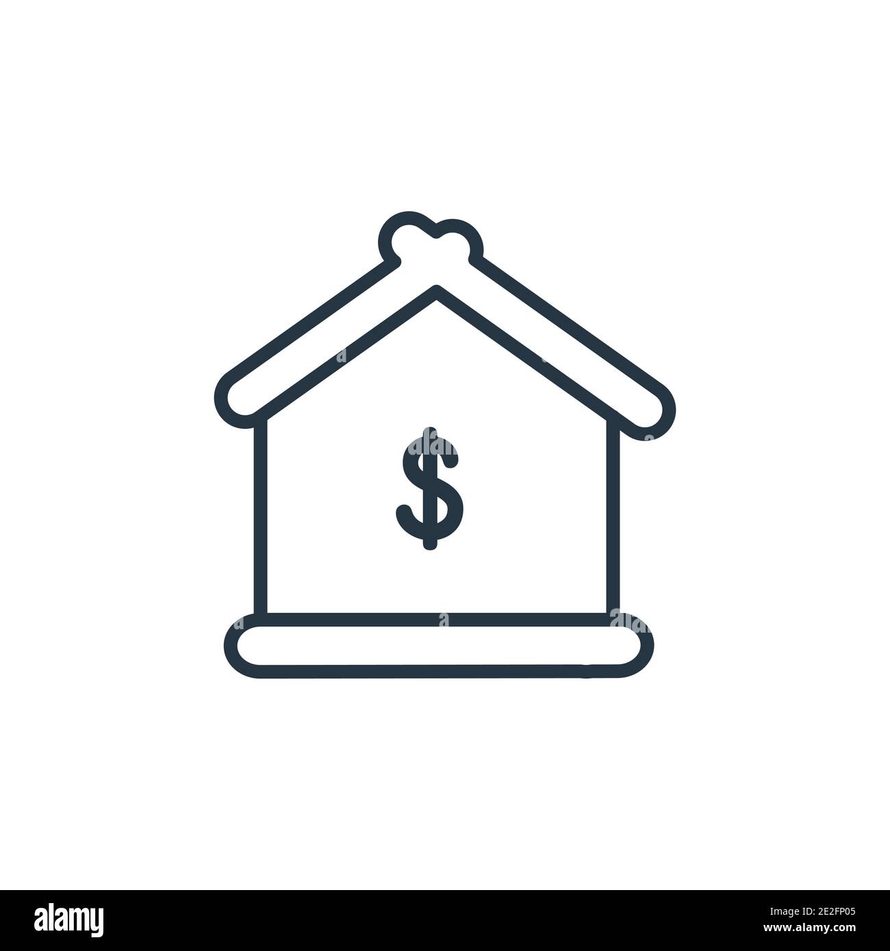 Mortgage loan outline vector icon. Thin line black mortgage loan icon ...