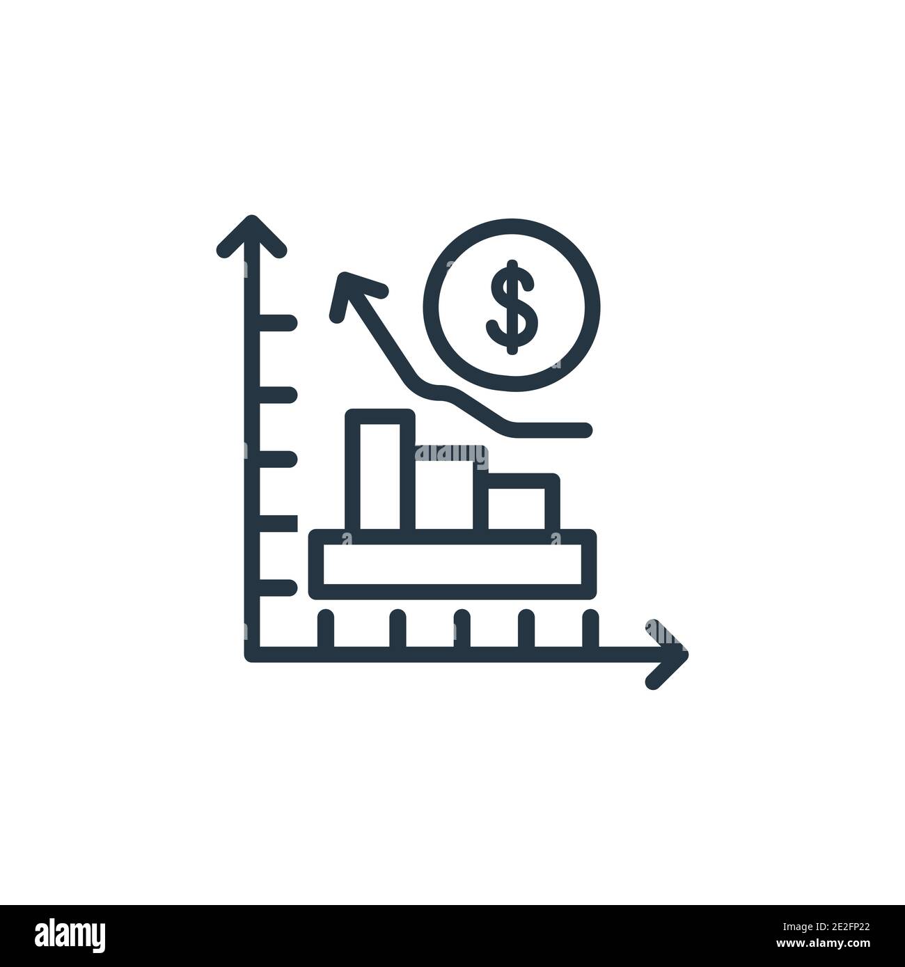Profit analysis outline vector icon. Thin line black profit analysis ...