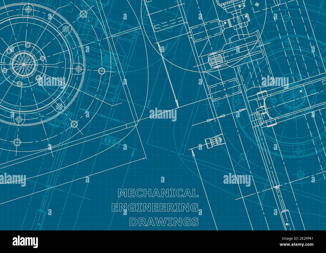 Blueprint. Vector engineering illustration. Cover, flyer, banner ...