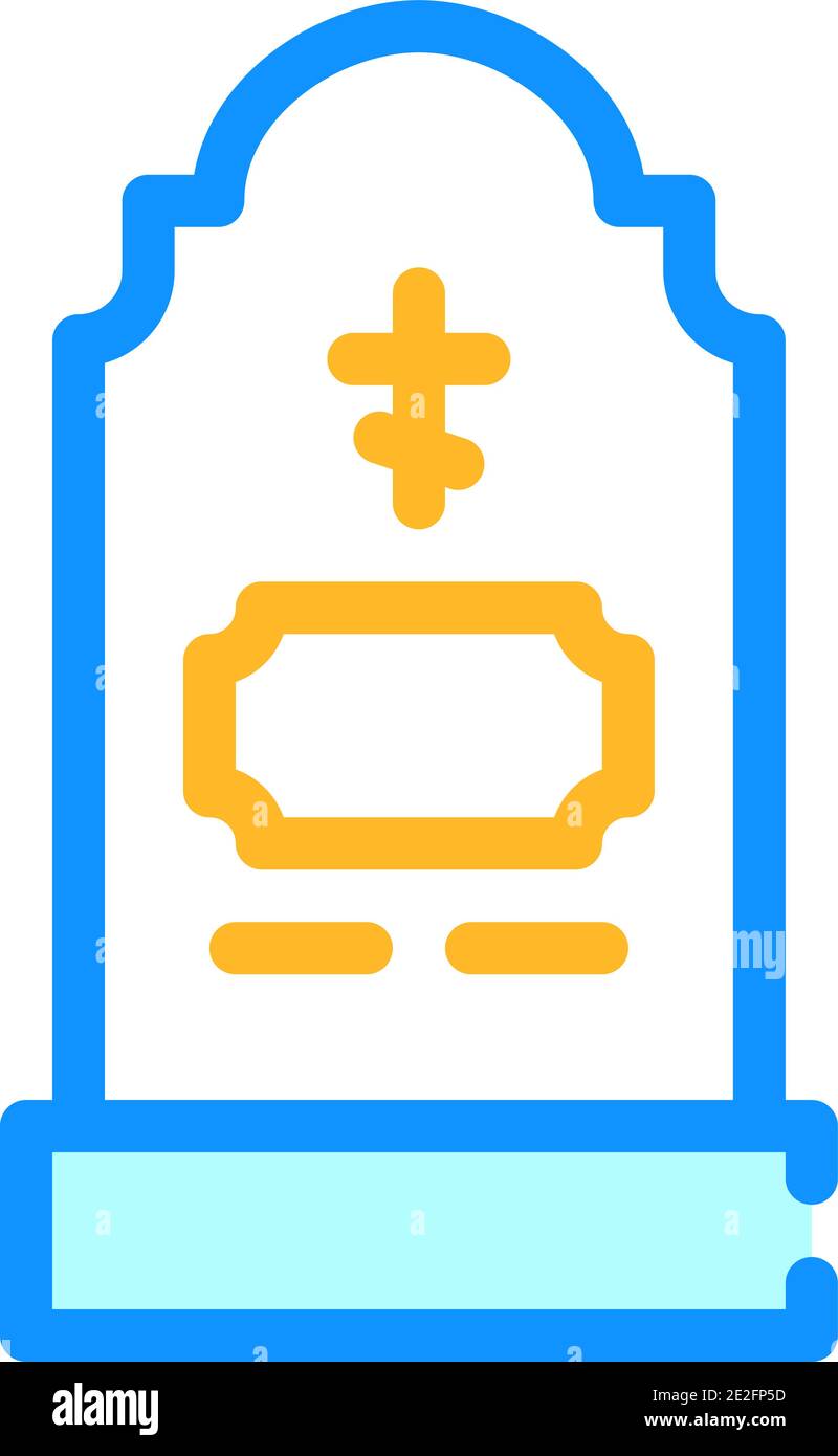 grave headstone color icon vector illustration color Stock Vector Image ...