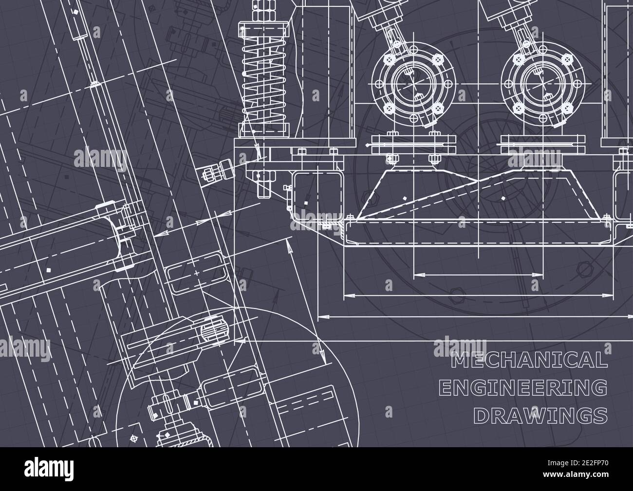 Blueprint. Vector engineering drawings. Mechanical instrument making ...