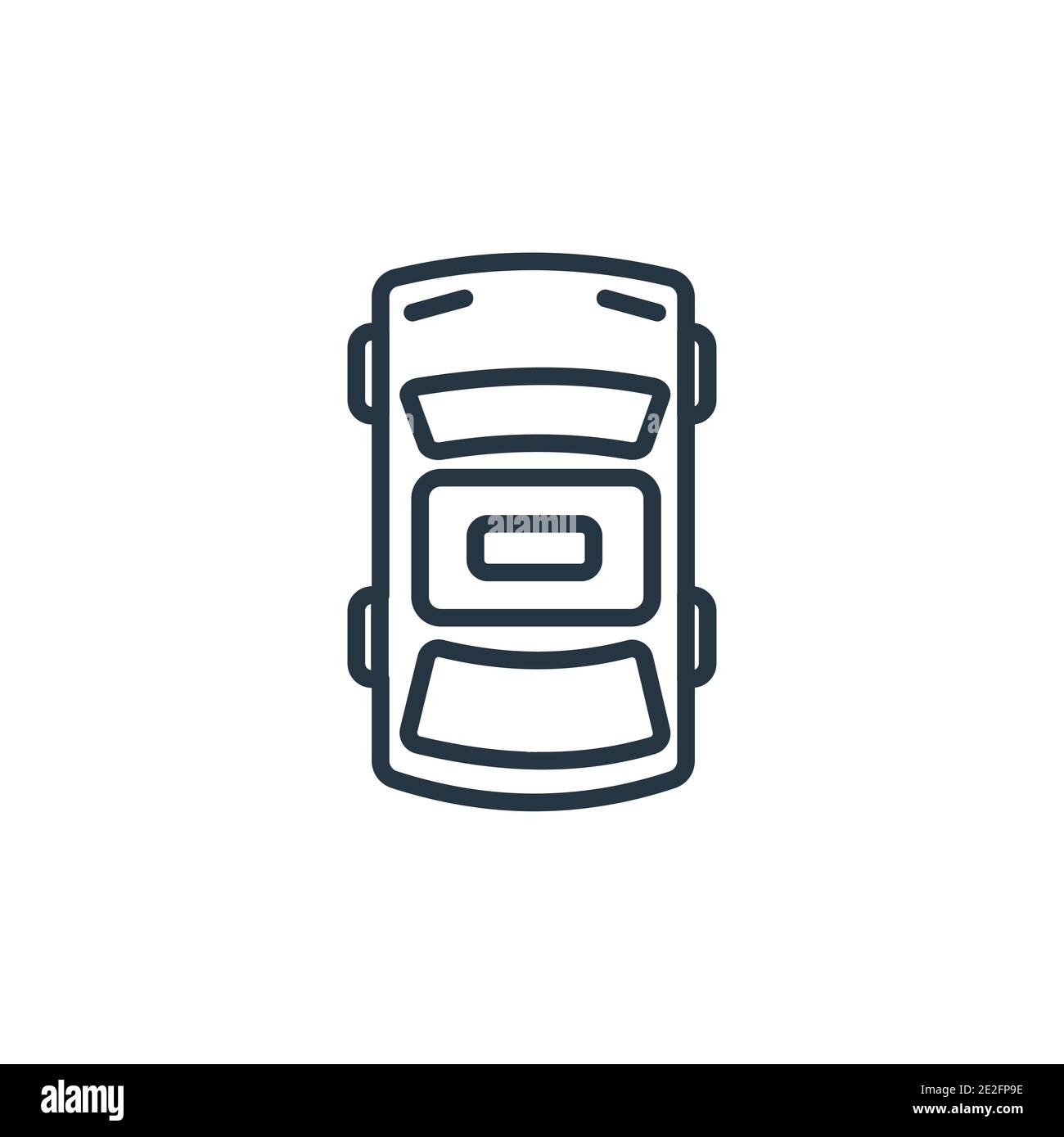 Car roof outline vector icon. Thin line black car roof icon, flat ...