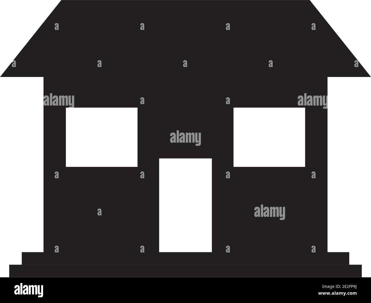 house shape icon over white background, silhouette style, vector ...