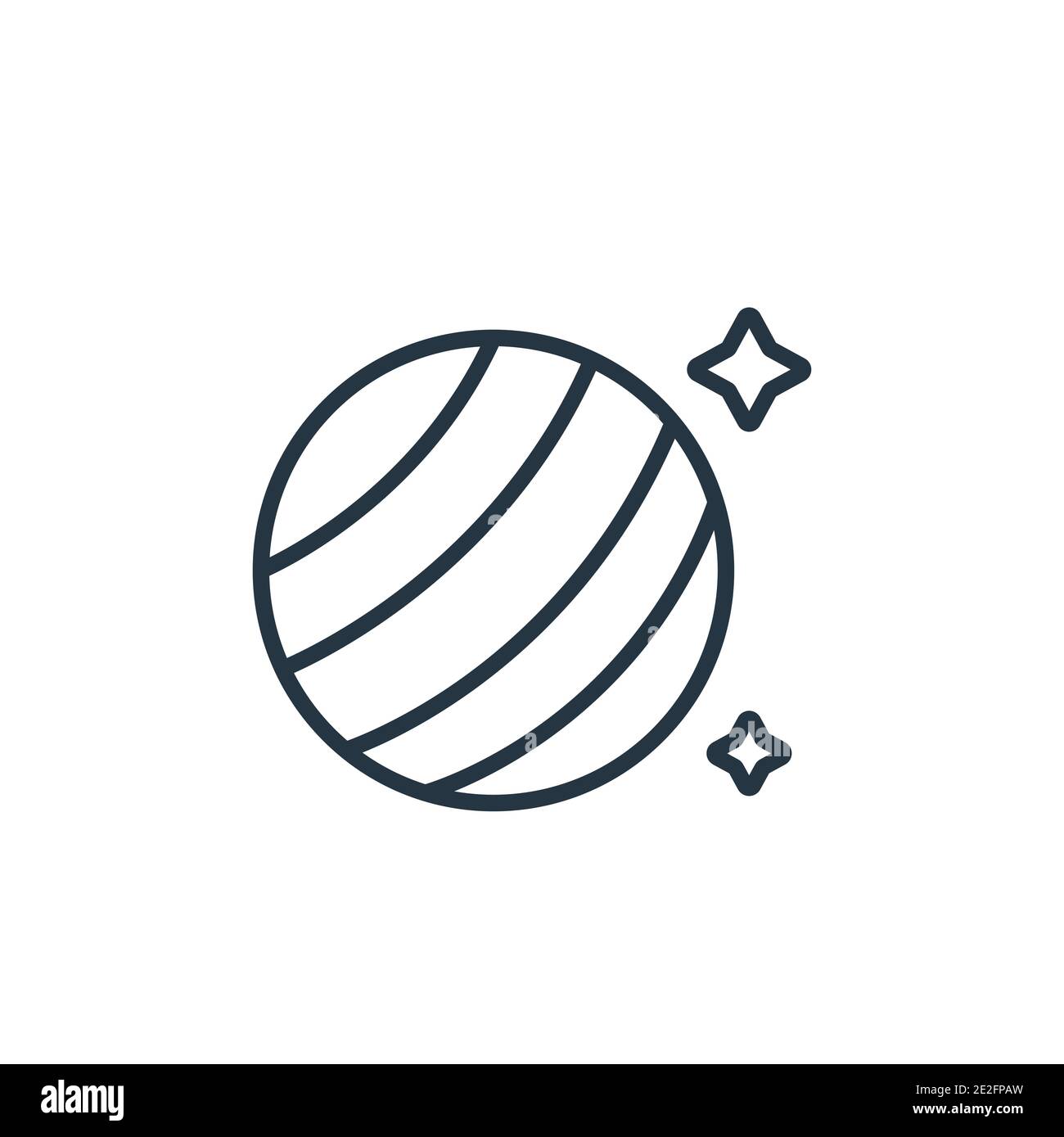 Uranus with satellite outline vector icon. Thin line black uranus with ...