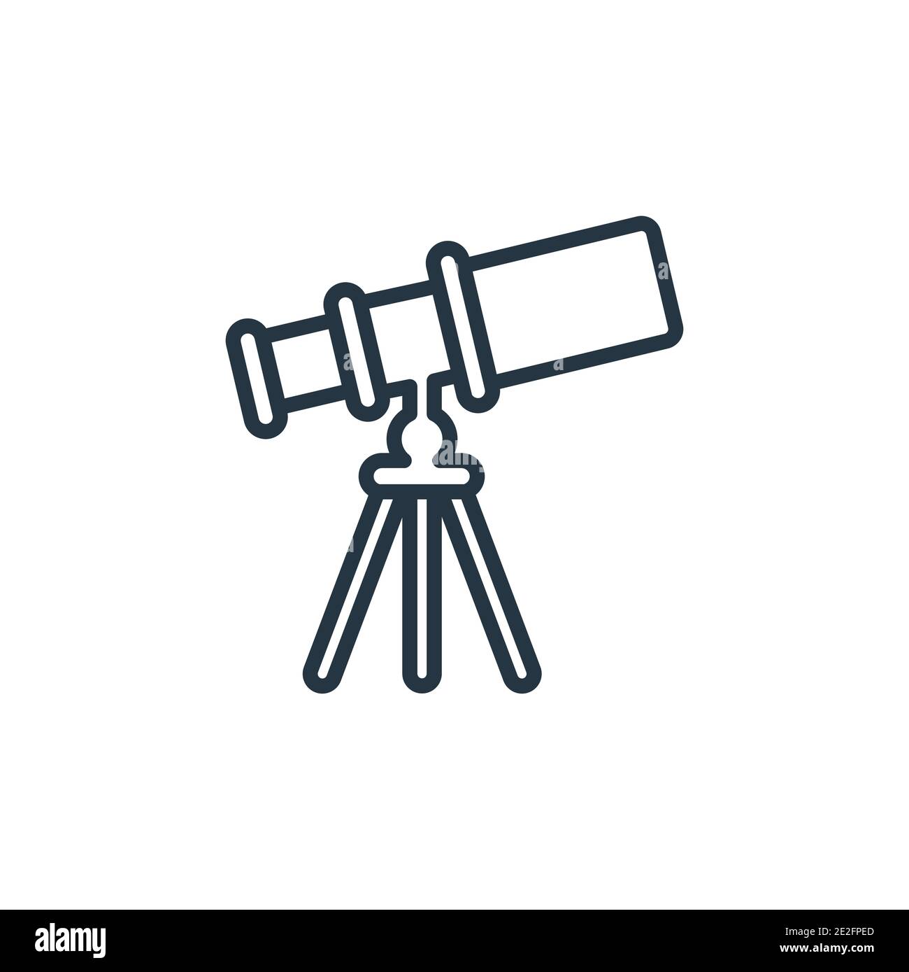 Big telescope outline vector icon. Thin line black big telescope icon ...