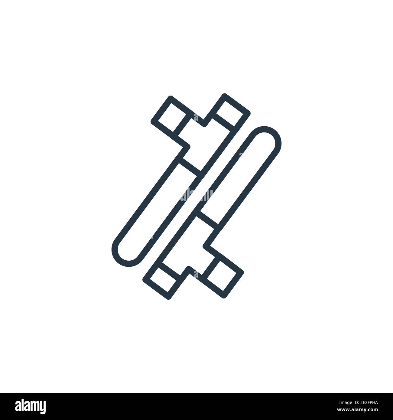 Tonfa outline vector icon. Thin line black tonfa icon, flat vector ...