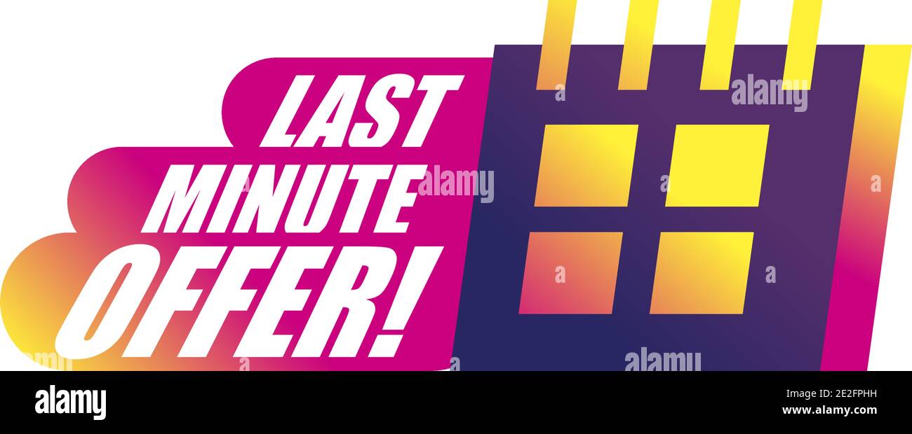 last minute offer with calendar design, sale offer shopping and ...