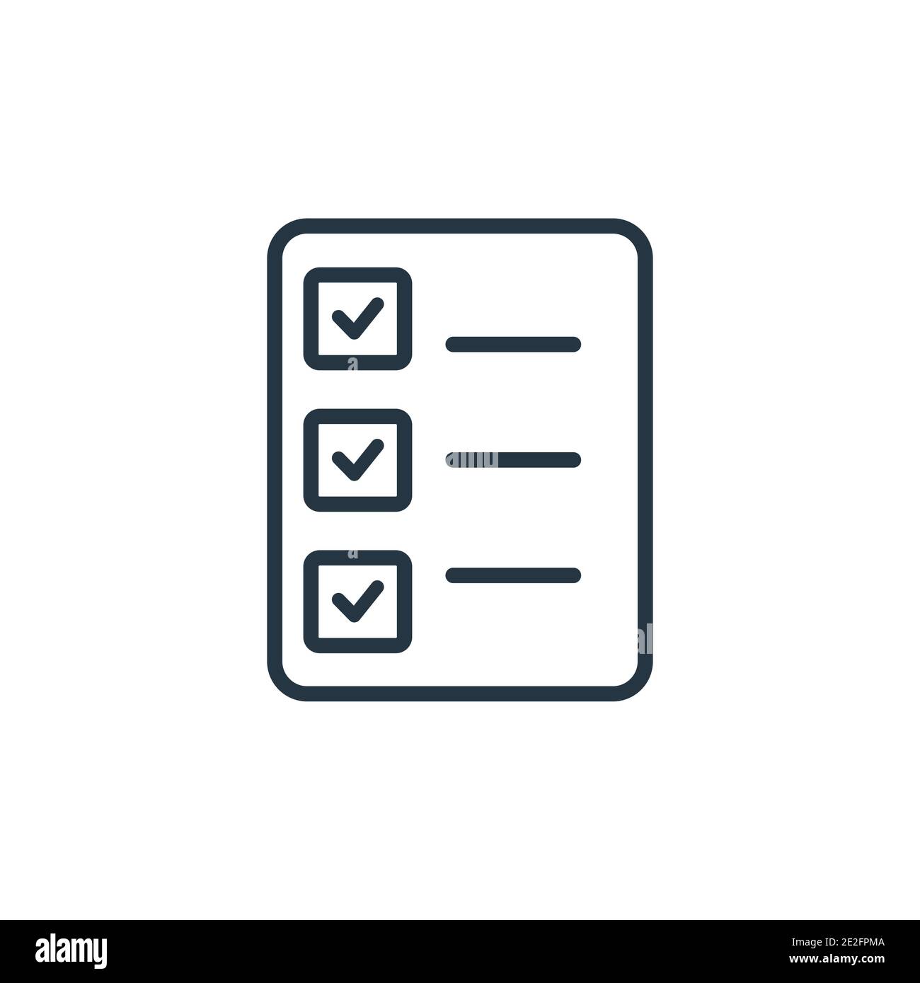 Check list outline vector icon. Thin line black check list icon, flat vector simple element ...