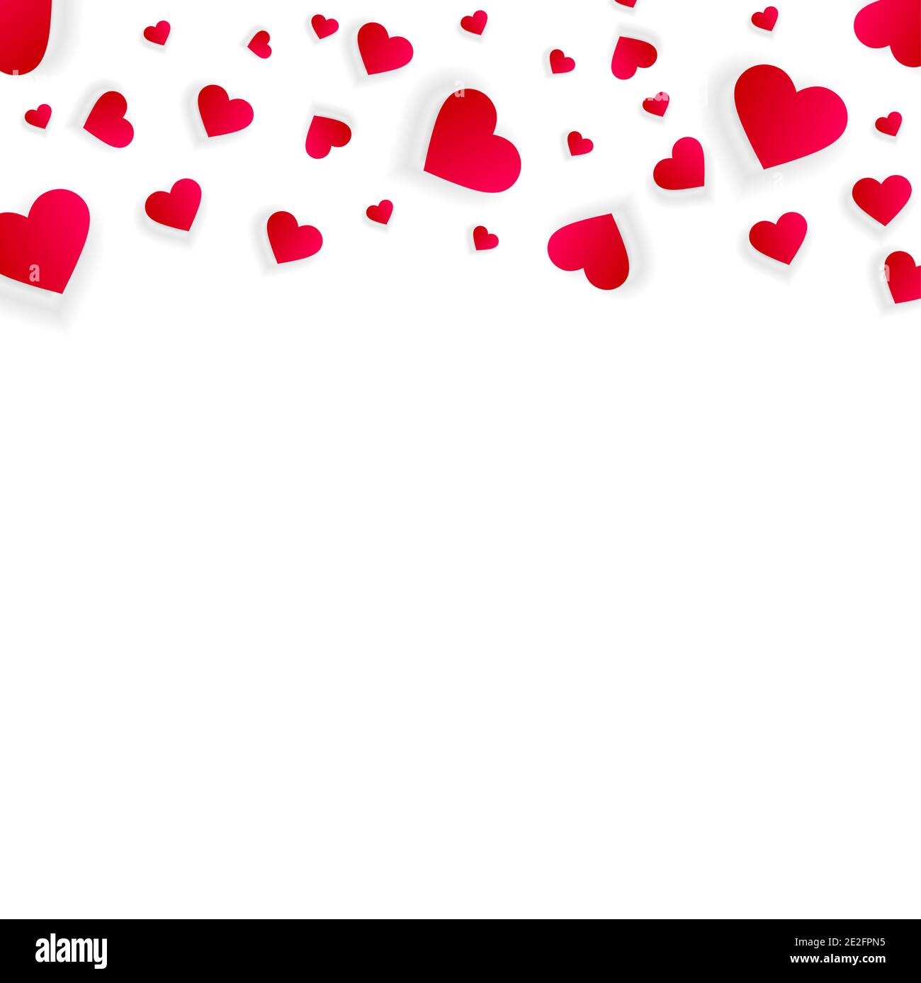 Love border with falling pink hearts, vector frame Stock Vector Image ...