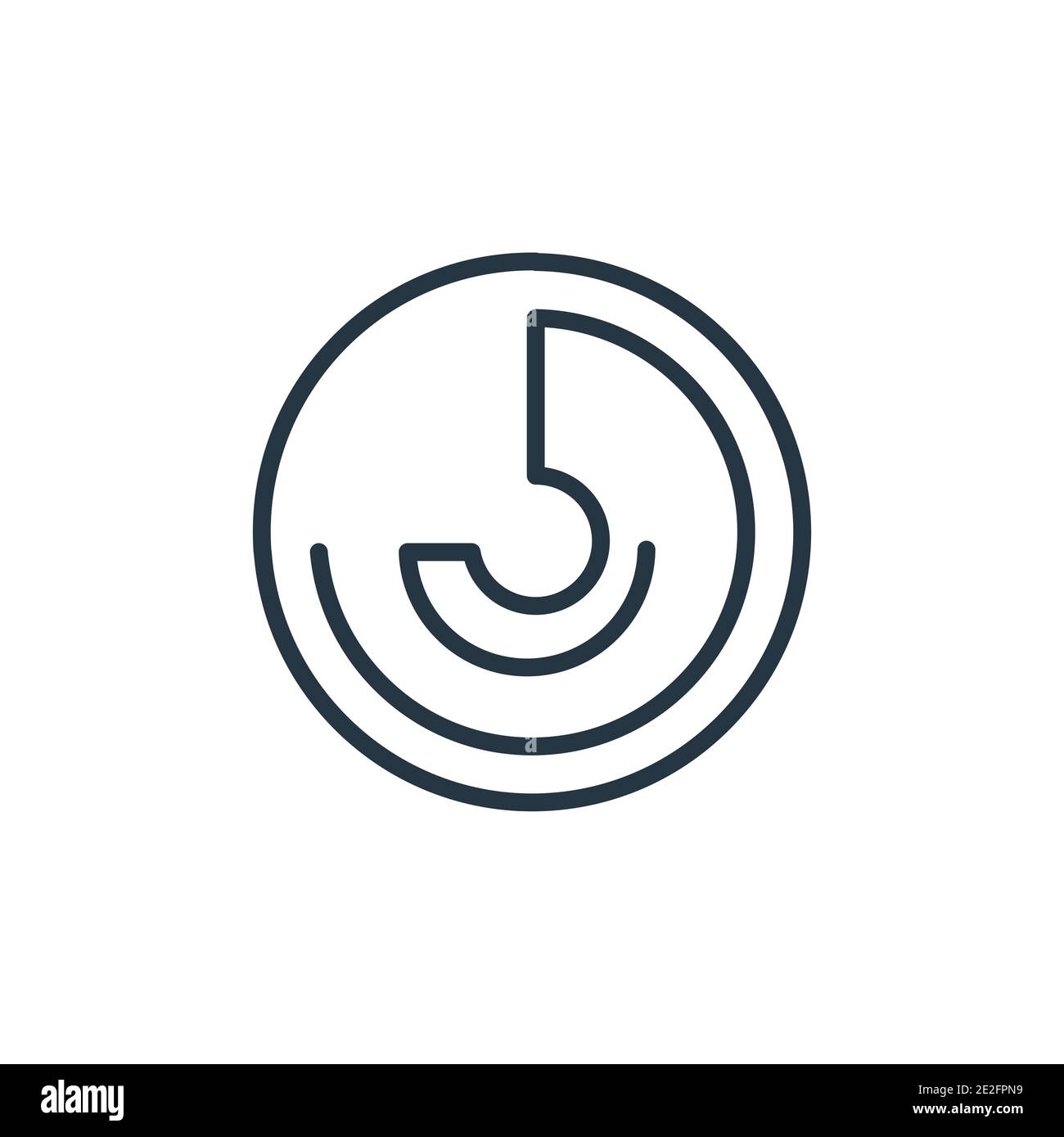Circular chart outline vector icon. Thin line black circular chart icon, flat vector simple ...