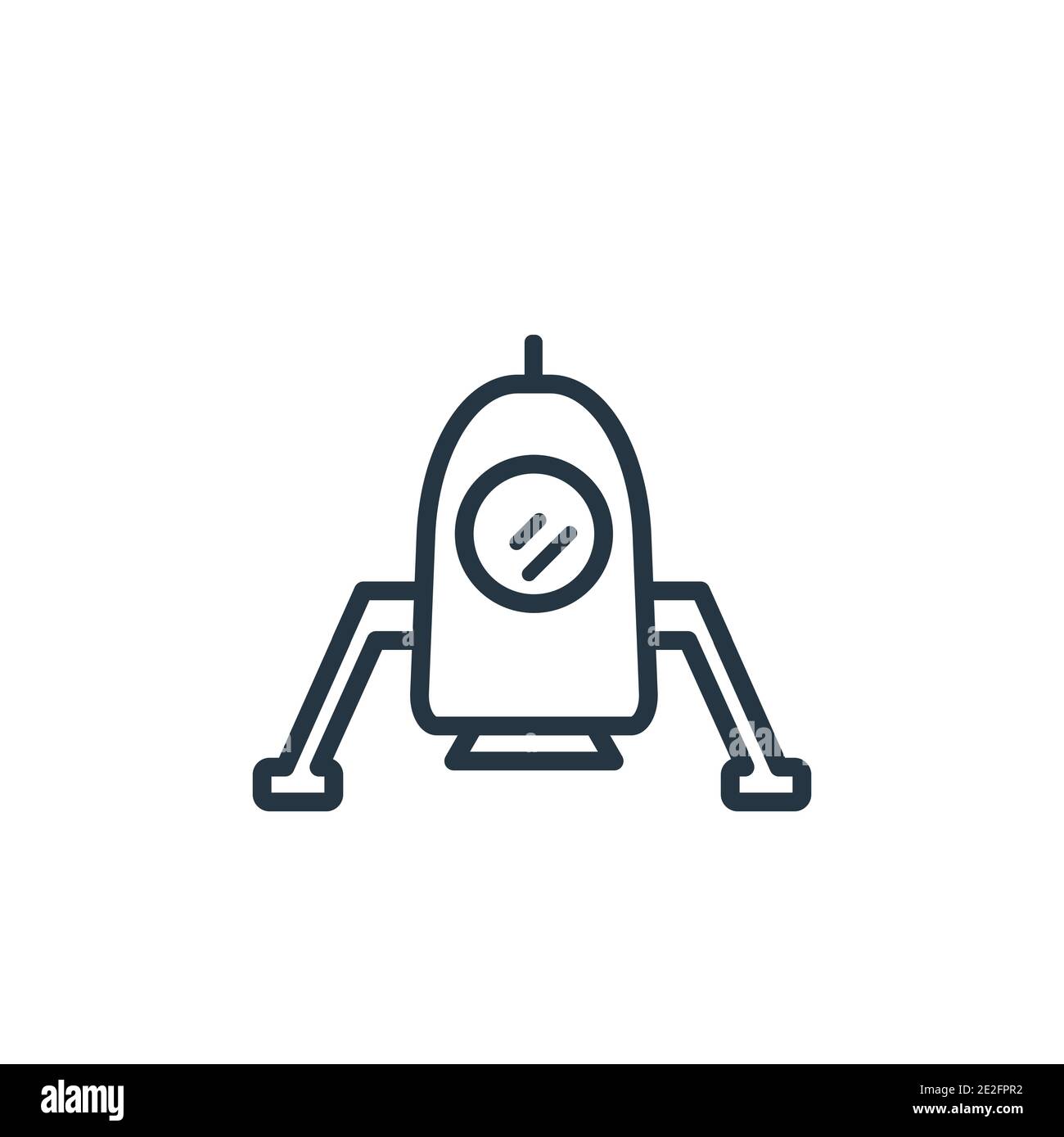 Space lander outline vector icon. Thin line black space lander icon ...
