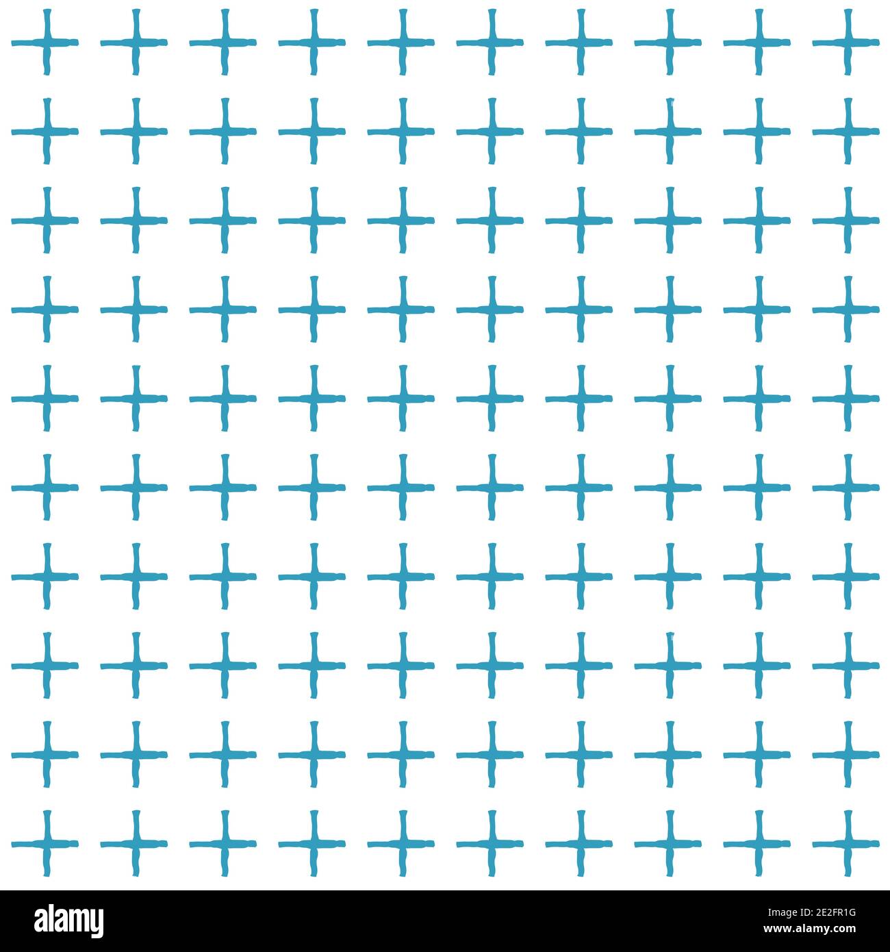 Blue and white simple repeat border seamless pattern. Drawing is ...