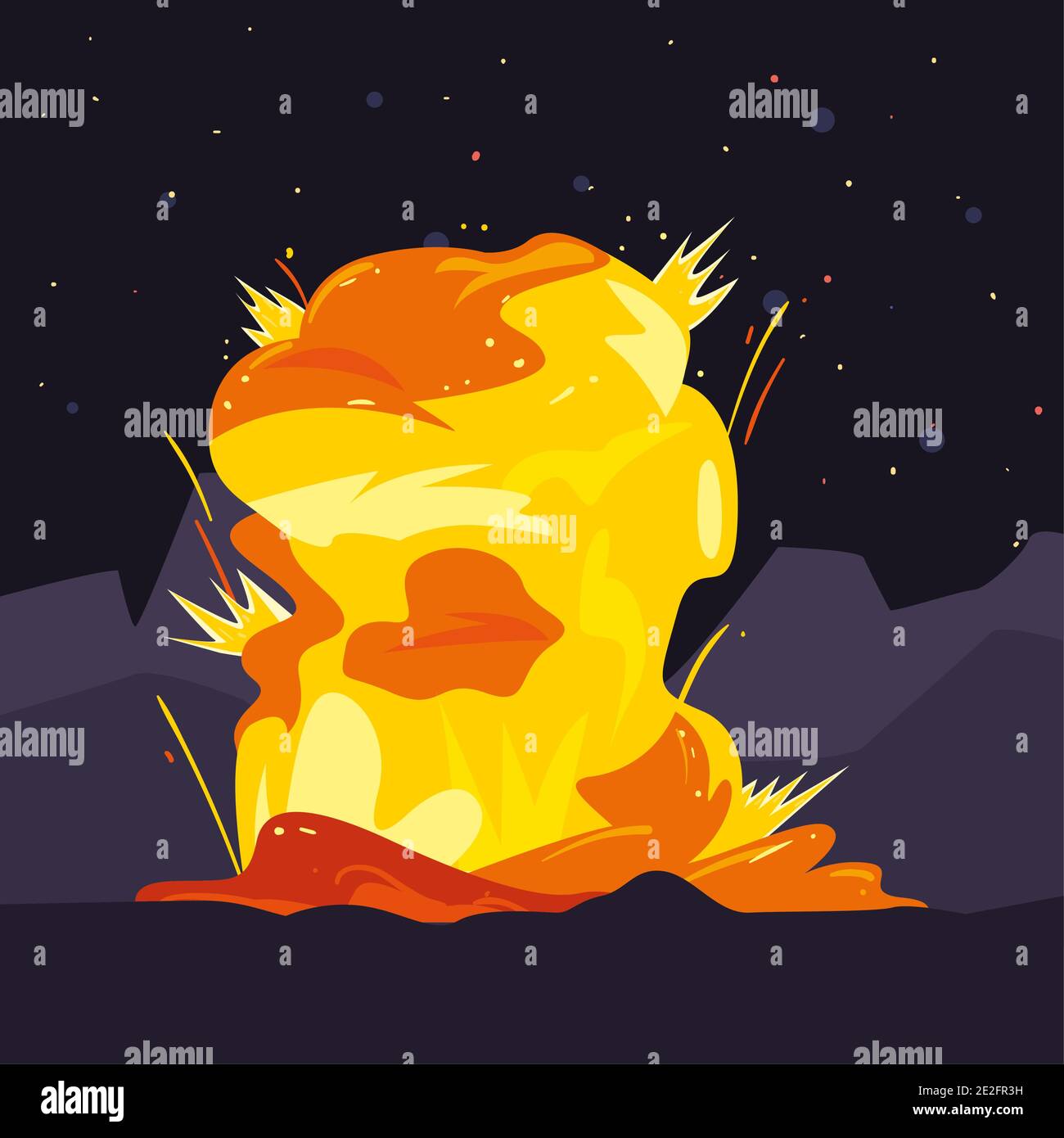 Military explosion in front of mountains design, Weapon destruction war ...