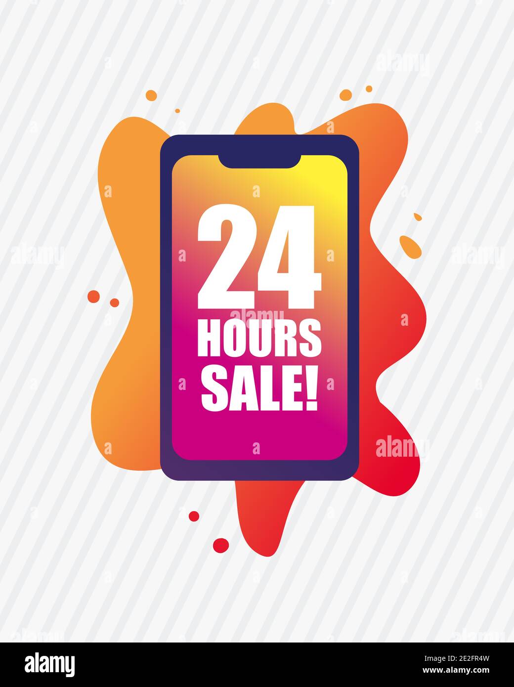 24 hours sale in smartphone with splash design, sale offer shopping and ...