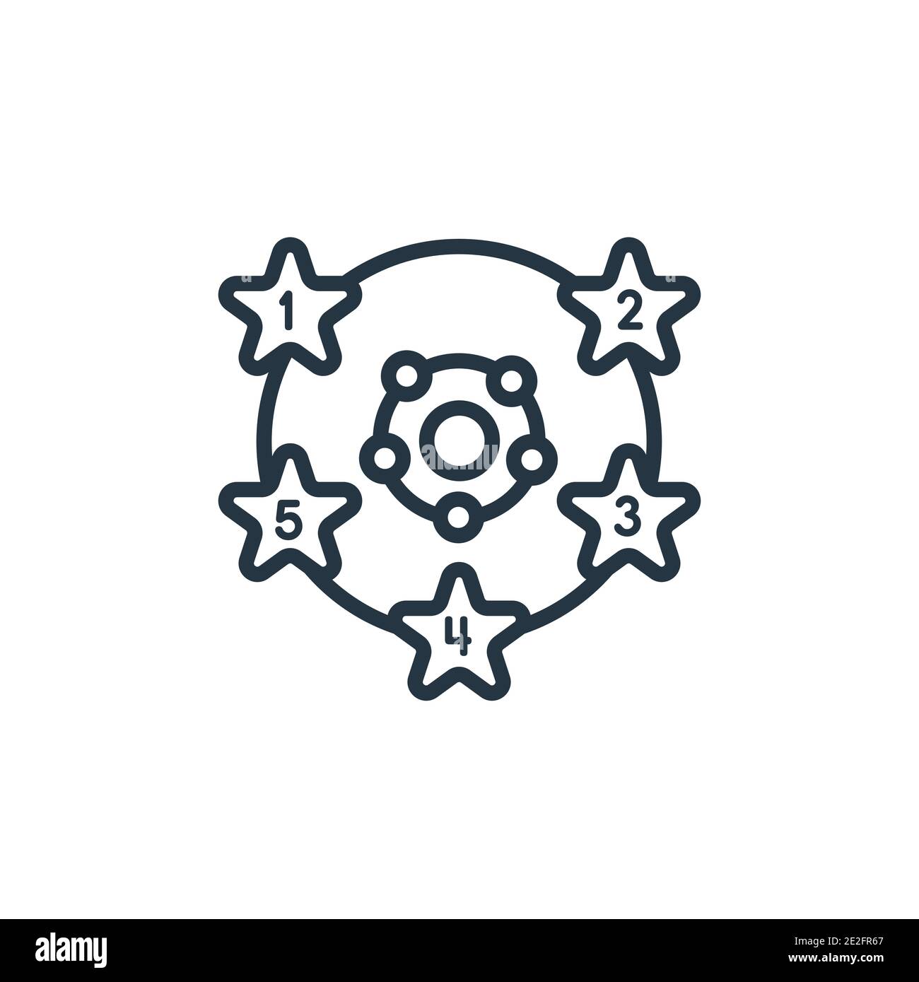 Item interconnections outline vector icon. Thin line black item ...