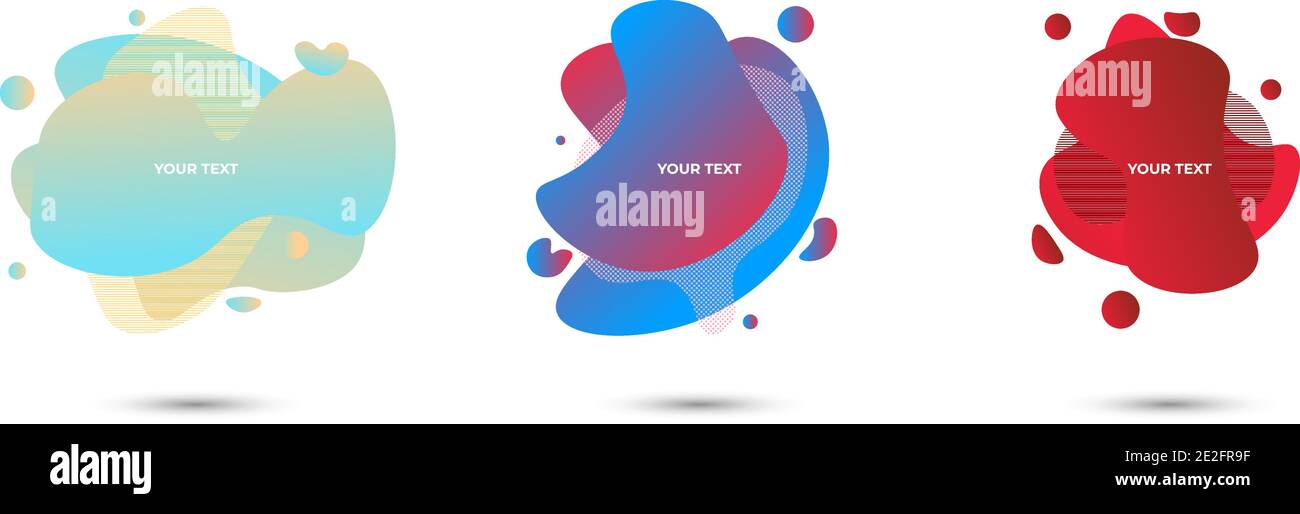 Set of three colored abstract modern graphic elements. Vector ...