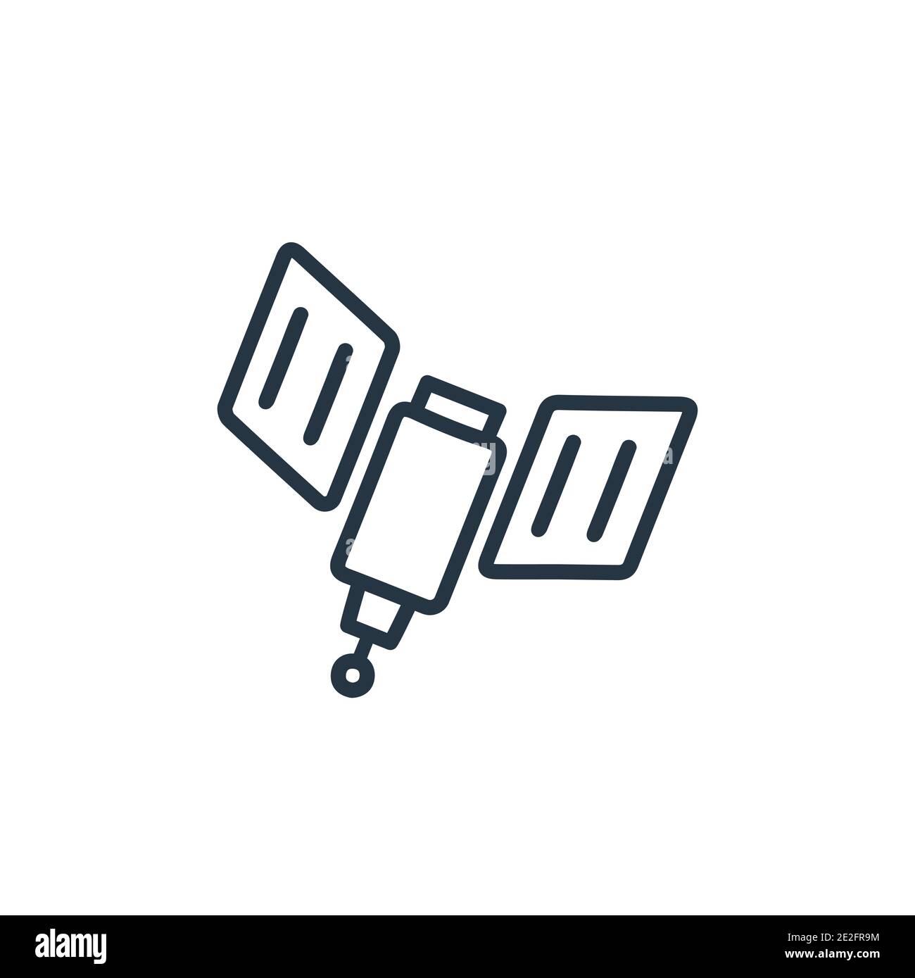 Outer space outline vector icon. Thin line black outer space icon, flat ...