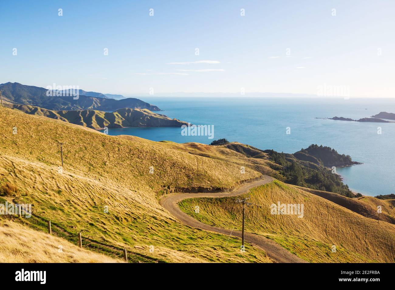 Road along New Zealand beautiful ocean coast Stock Photo - Alamy