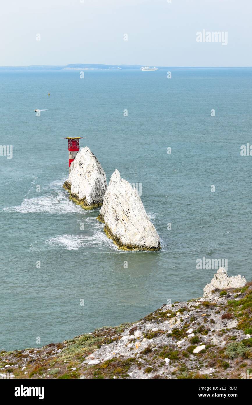 Shot of the Needles Lighthouse, Isle of Wight, England Stock Photo - Alamy