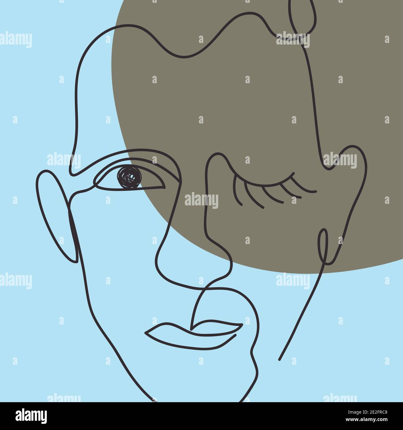 colorful hand drawn modern abstract male face, vector illustration ...