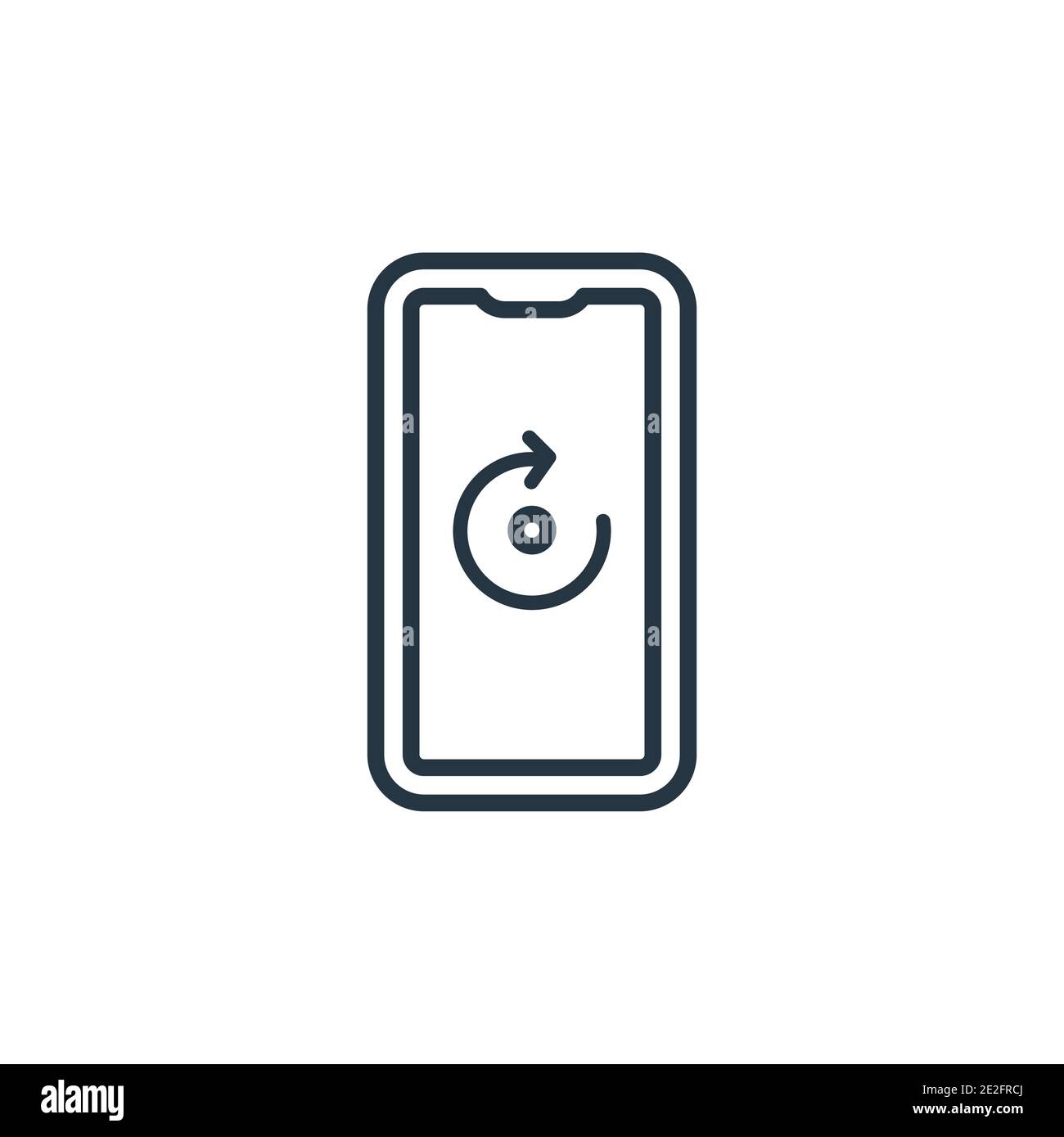 Rotation outline vector icon. Thin line black rotation icon, flat ...
