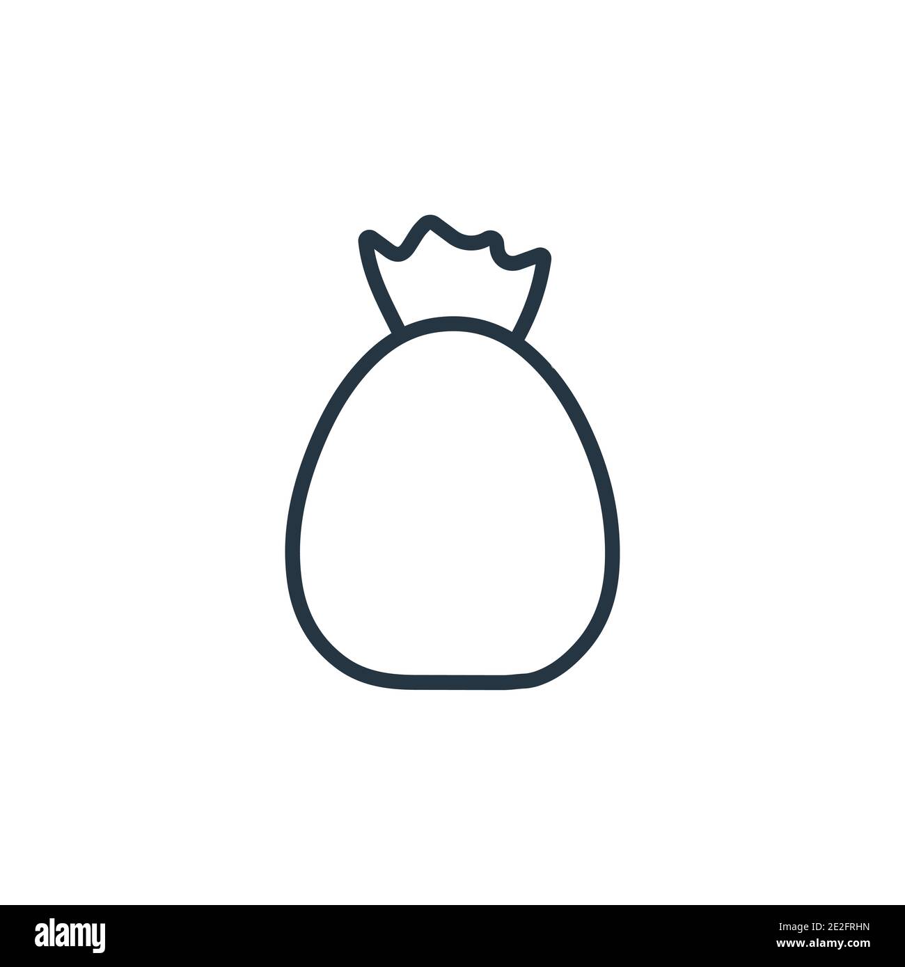 Pouch outline vector icon. Thin line black pouch icon, flat vector ...