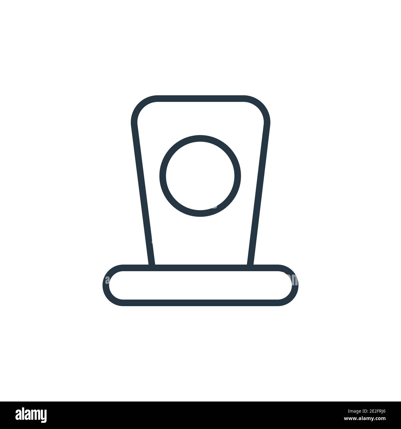 Top hat outline vector icon. Thin line black top hat icon, flat vector ...