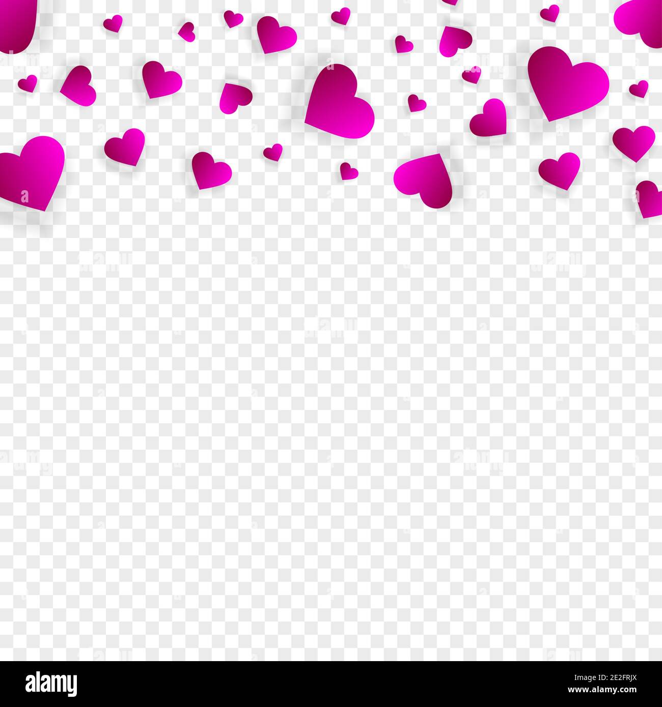 Love border with falling pink hearts, vector frame Stock Vector Image ...