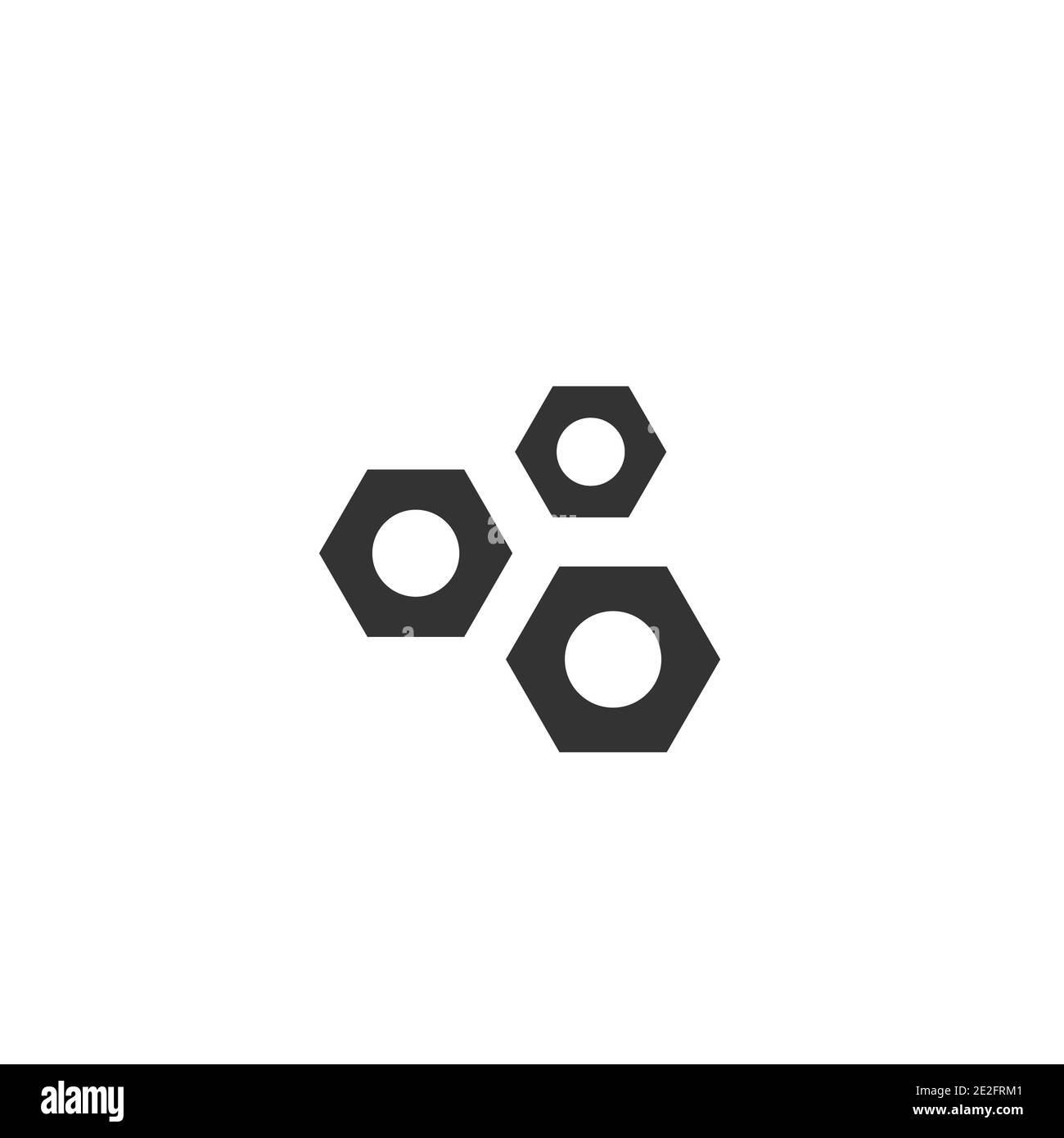 Black screw nut icon isolated on white. house repair tool. Maintain ...