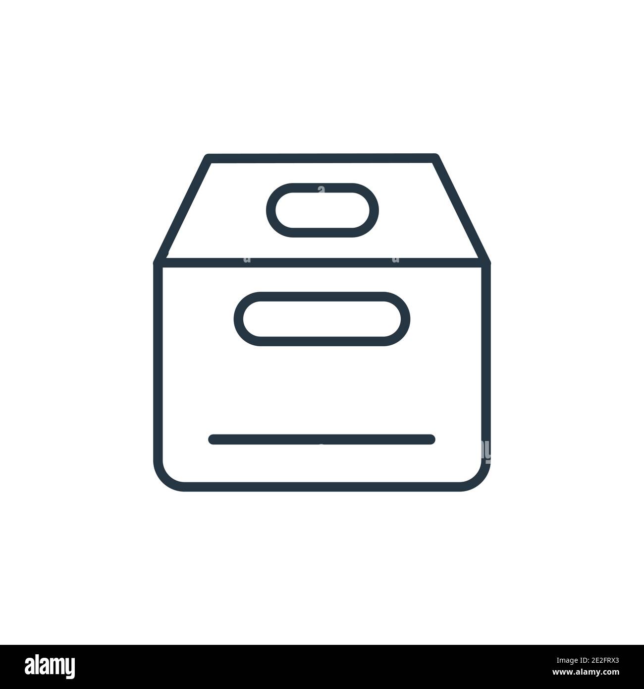 Empty box outline vector icon. Thin line black empty box icon, flat ...