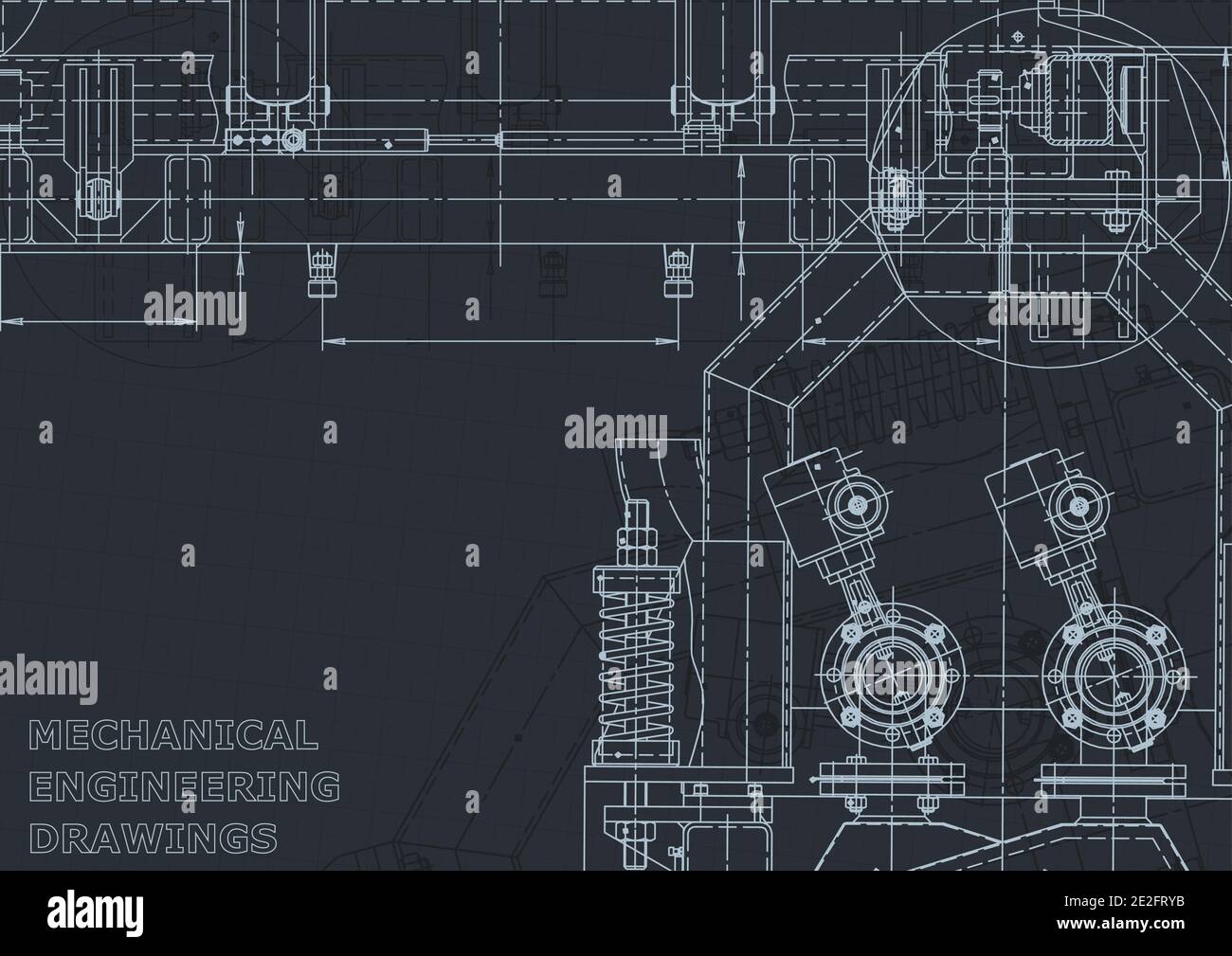 Blueprint. Vector illustration. Computer aided design system. Corporate ...