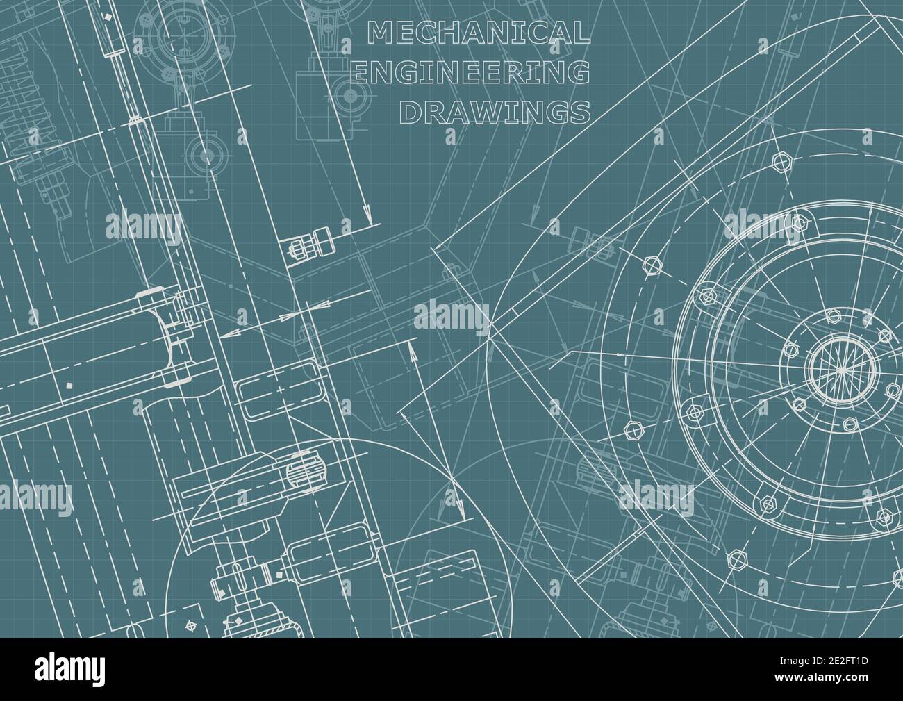 Cover. Vector engineering drawings. Mechanical instrument making ...