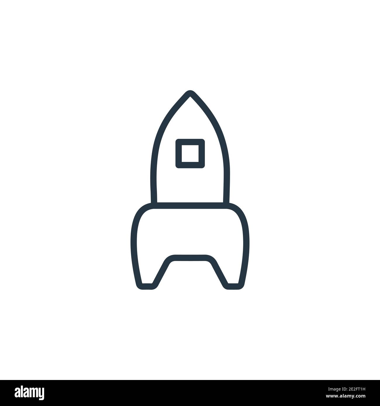 Rocket outline vector icon. Thin line black rocket icon, flat vector ...