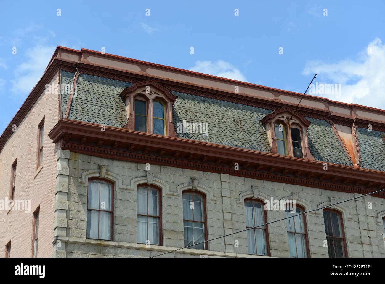Historic Blocks at Main Street in downtown Bangor, Maine ME, USA Stock ...