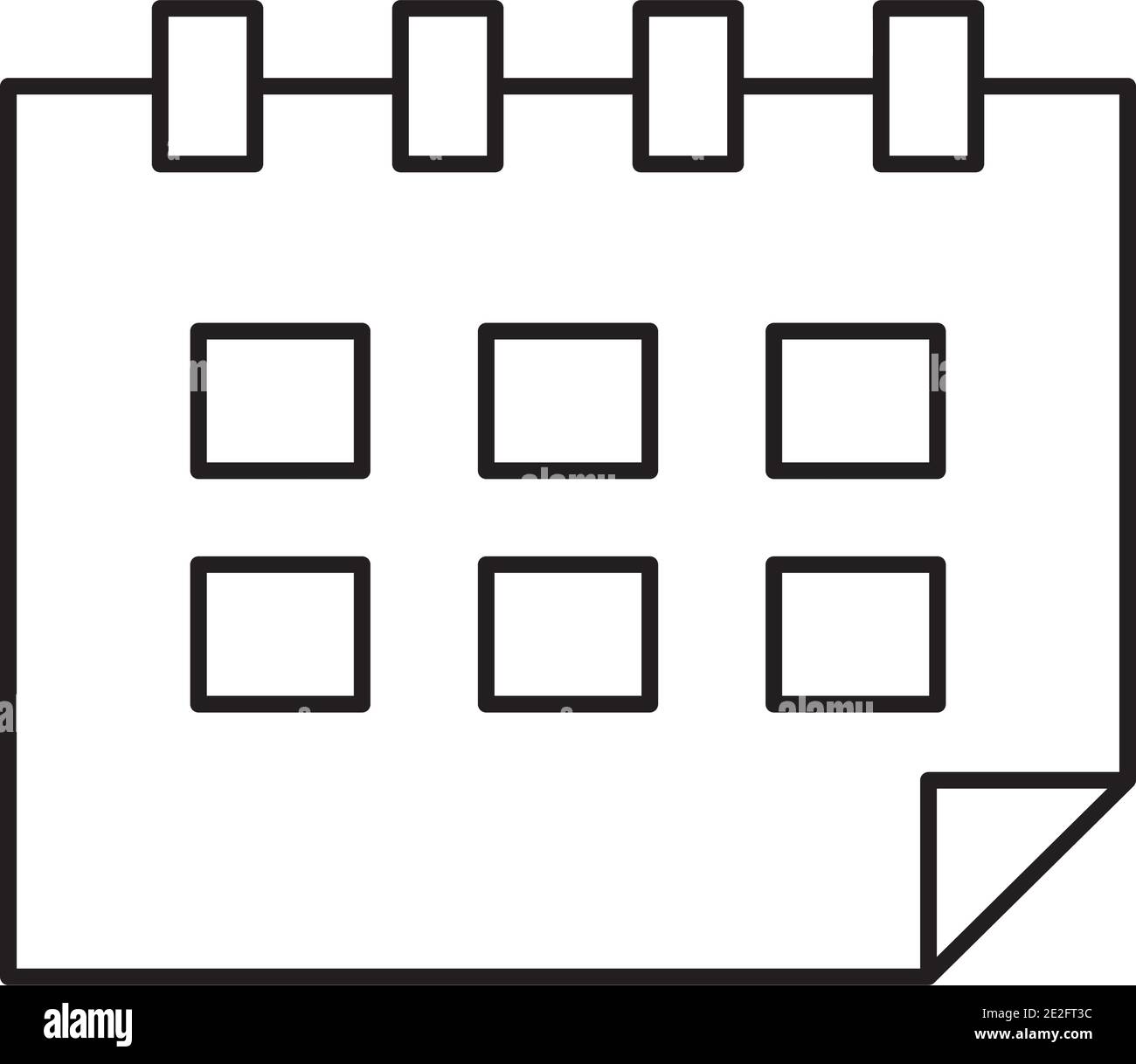 calendar planner icon over white background, line style, vector ...