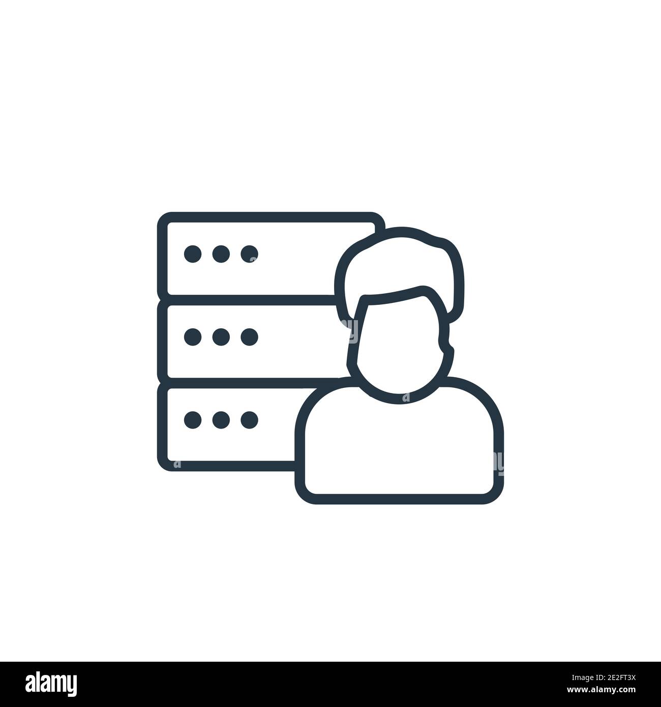 Users outline vector icon. Thin line black users icon, flat vector ...