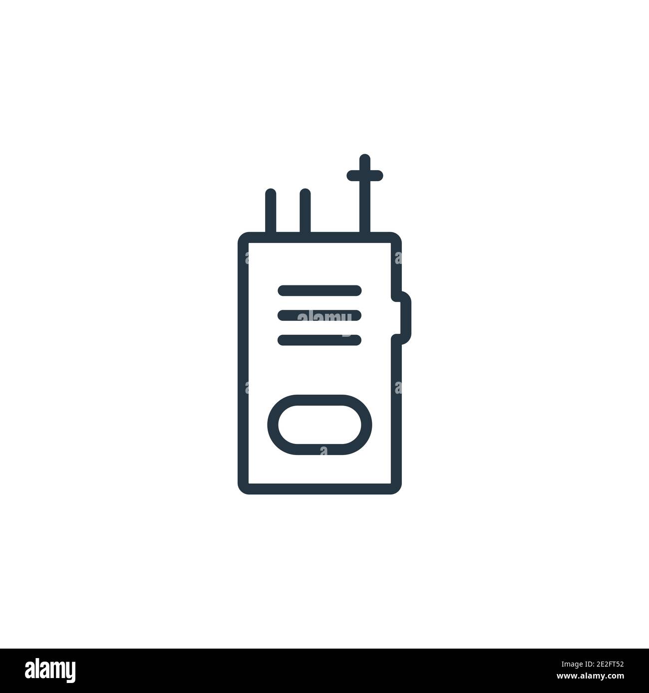 Two way radio outline vector icon. Thin line black two way radio icon ...