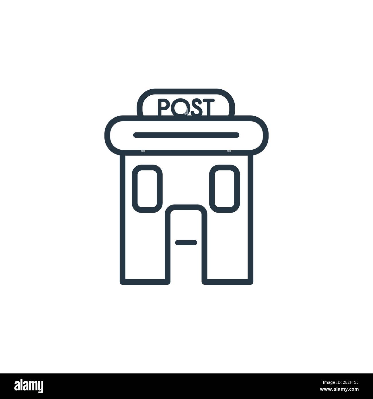 Post office outline vector icon. Thin line black post office icon, flat ...