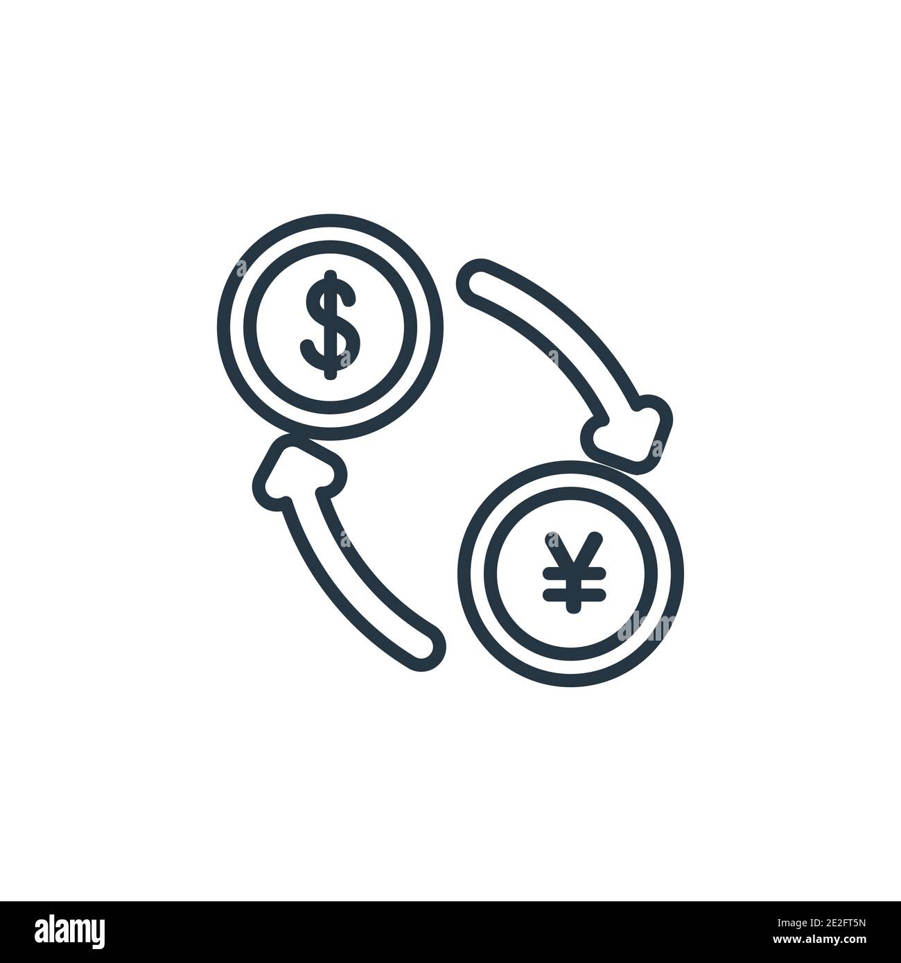 Money convert outline vector icon. Thin line black money convert icon ...