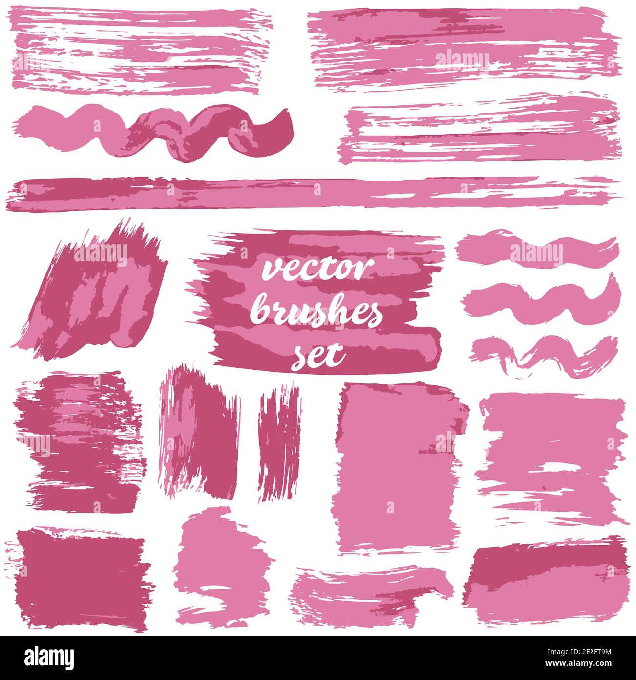 Large set of two-color strokes, brushes, dots, inks, strokes and lines ...