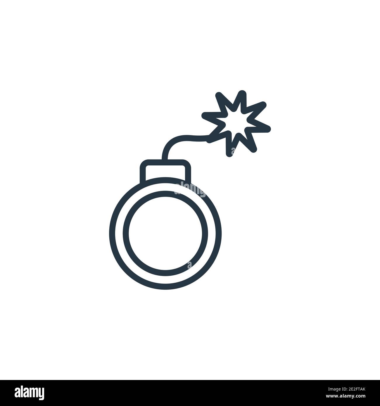 Bomb outline vector icon. Thin line black bomb icon, flat vector simple ...