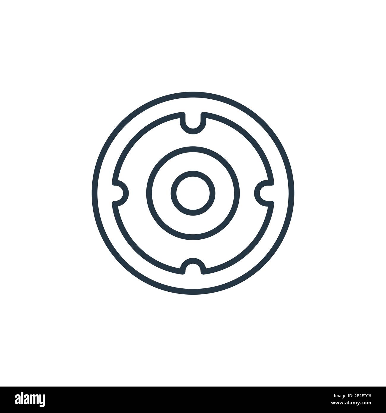 Target symbol outline vector icon. Thin line black target symbol icon ...